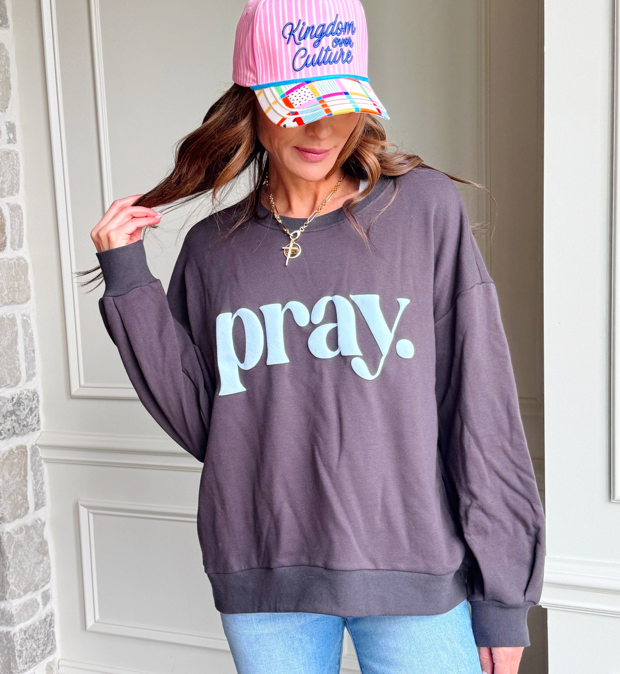 Pray. Puff Poppy & Pine Sweatshirt
