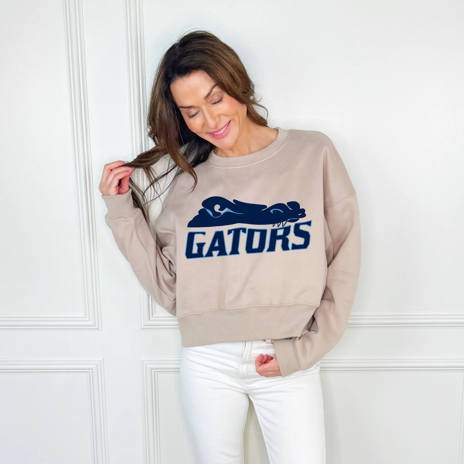 MG Logo Gators Poppy & Pine Crop Sweatshirt