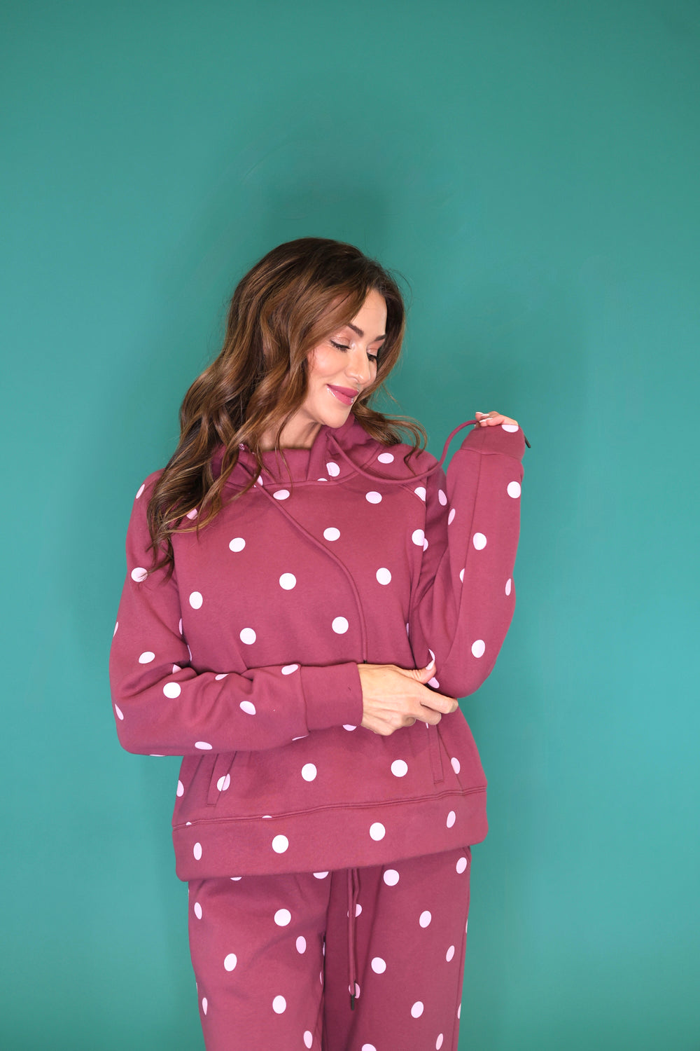 Blue Butter Polka Dot Sweatsuit Set - Hoodie & Sweatpants | Poppy & Pine