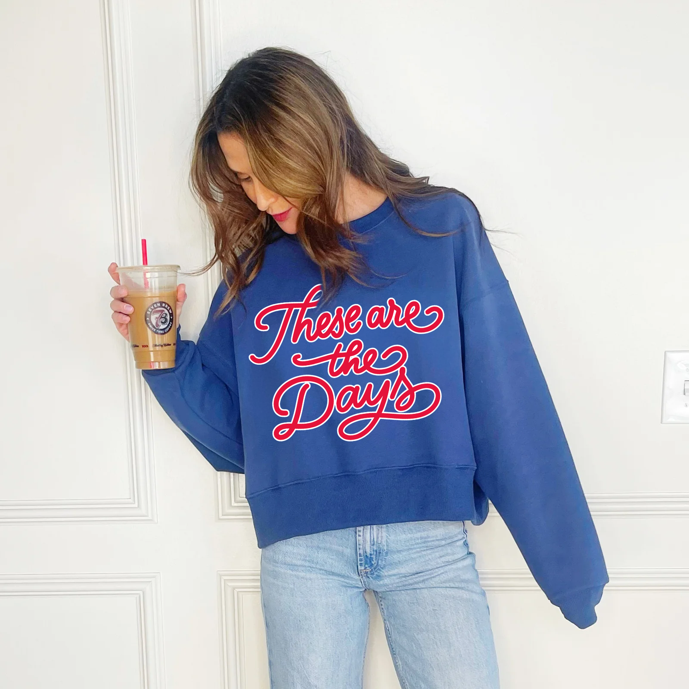 Ballpark Days Baseball Crop Sweatshirt